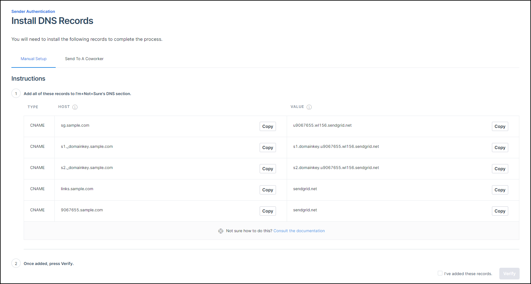SendGrid UI configuration SendGrid UI configuration