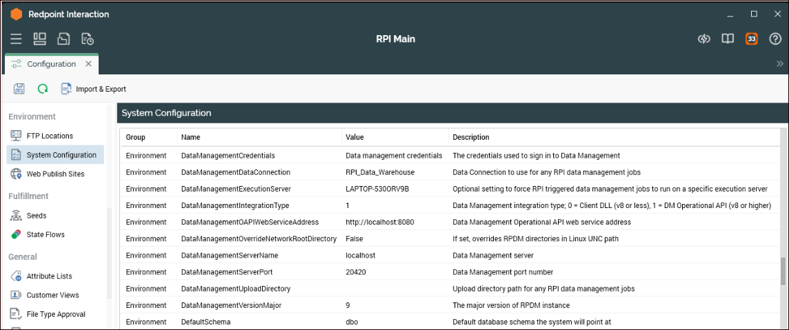 Configure RPI to RPDM connectivity