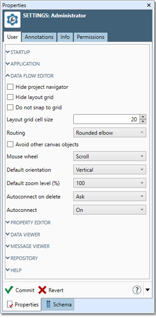 Configure user settings