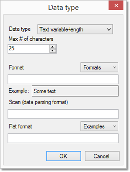 Configure data types