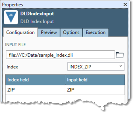 DLD and DLD Index Input/Output