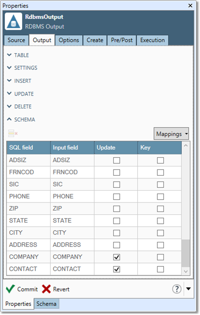 RDBMS Output