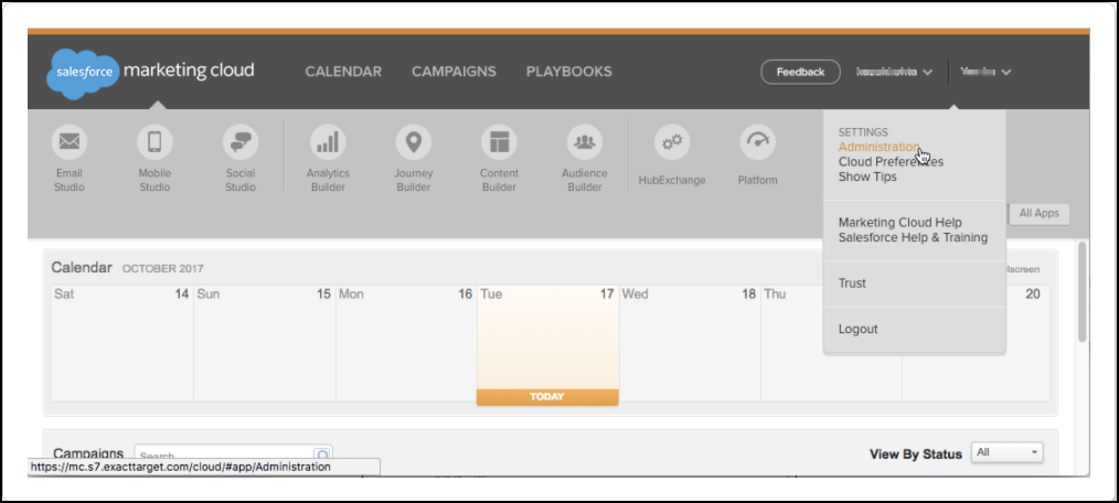 Salesforce Marketing Cloud UI configuration