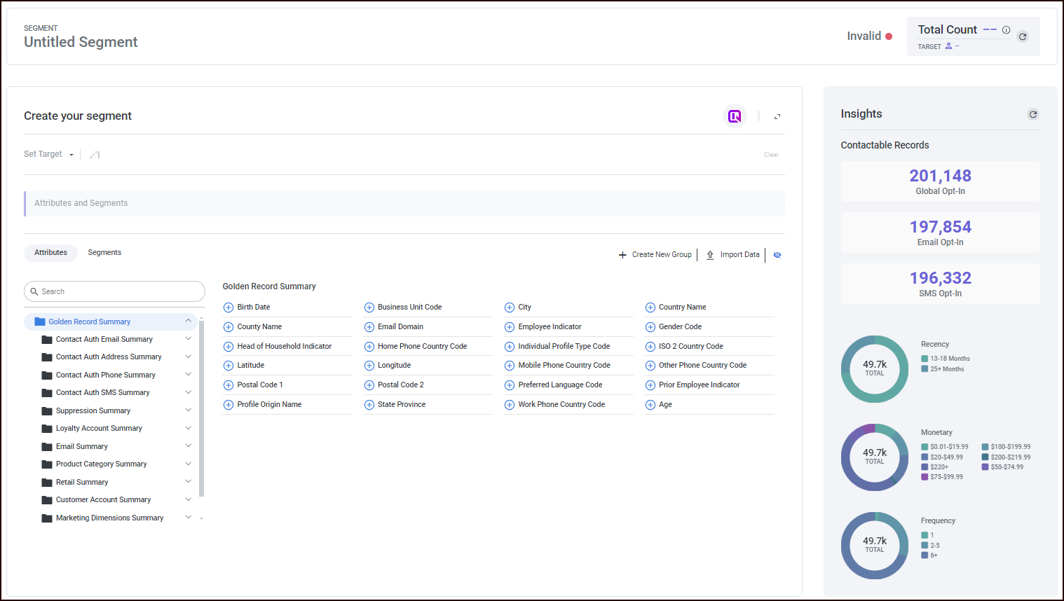 Create or modify a segment