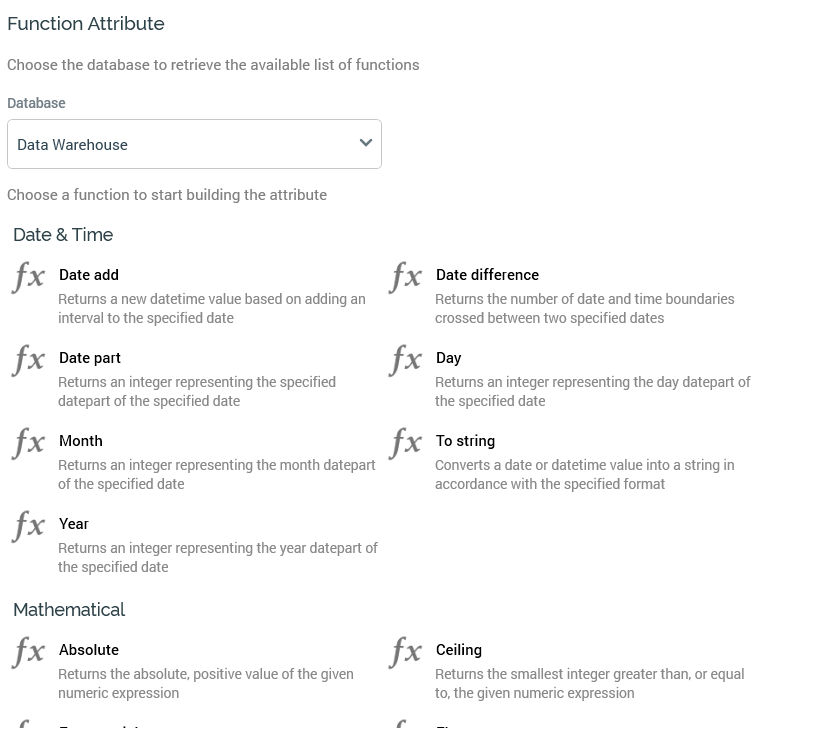 Function attribute properties