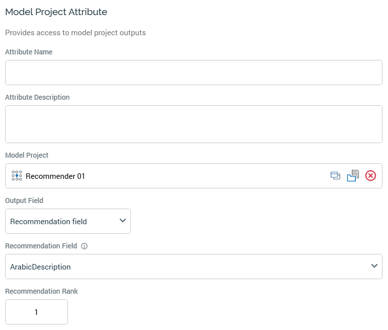 Model project attribute properties