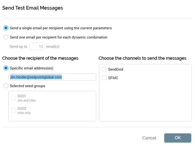Email actions